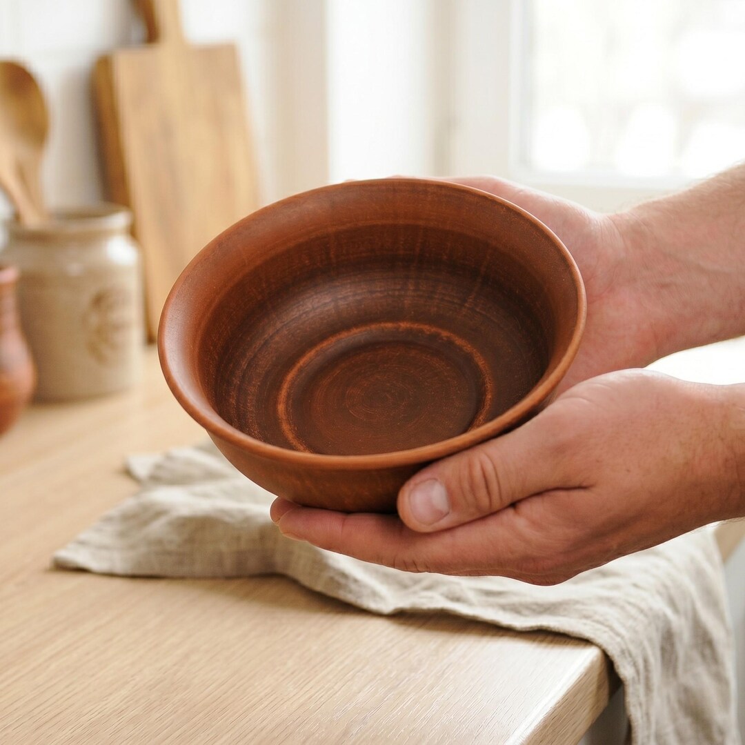 Handmade Red Clay Bowl: Unglazed Ceramic Tureen - Etsy