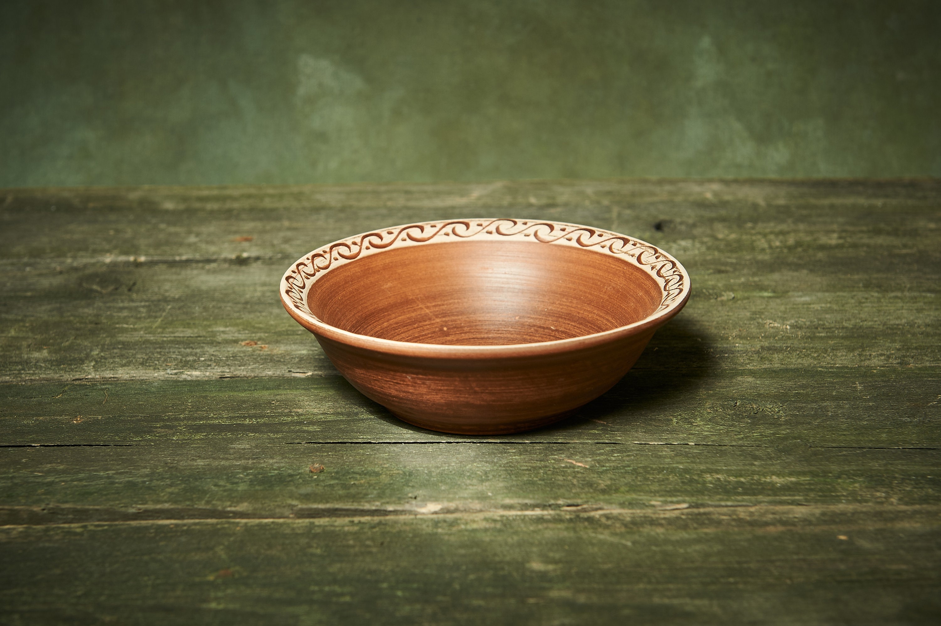 Handmade Clay Bowl Rustic Ceramic Dish Soup Plate Hand Engraved ...