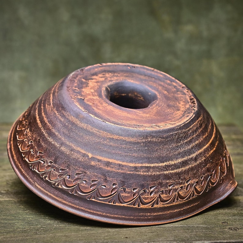 Handmade Ceramic Chicken Roaster: Clay Cooking Pot, Round Baking Dish ...