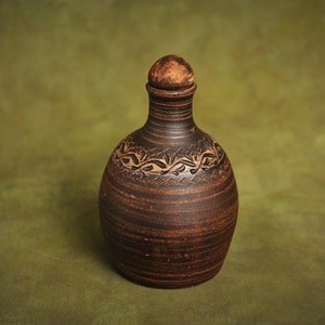 Handmade Red Clay Bottle Vessel Jug for Wine Water Juice Milk Vodka ...
