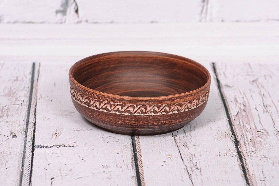 Handmade Red Clay Bowl Ceramic Handcrafted Plates Pottery Clay Cookware ...