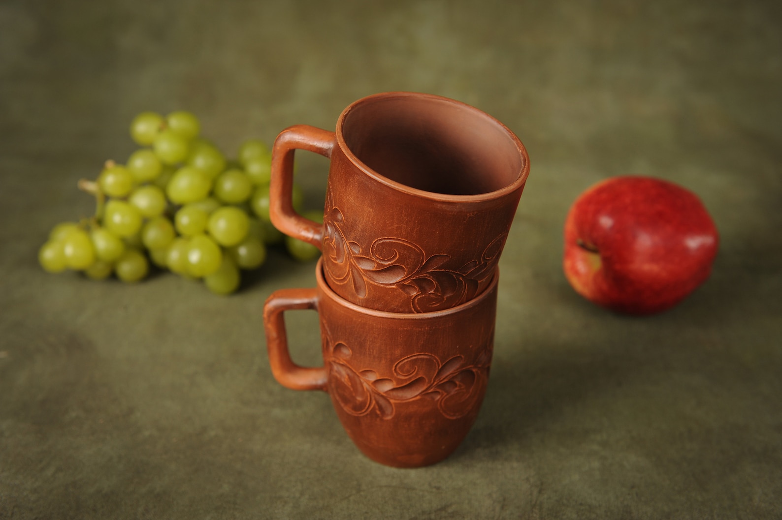 Set of 2 Ceramic Cup Handmade Clay Drinking Tea Cup Pottery - Etsy