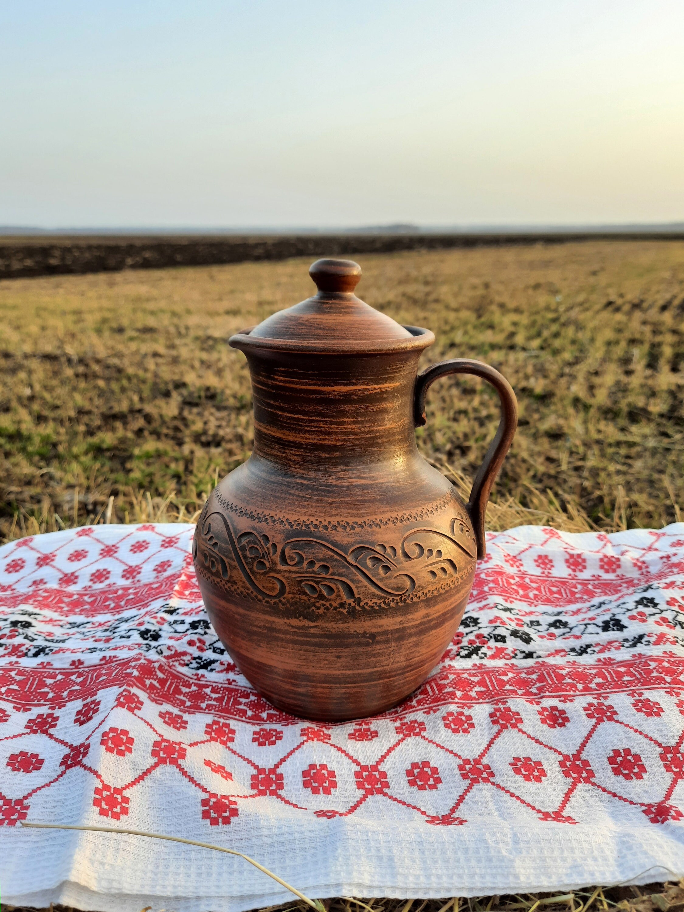 Big Clay Jug with Lid Handmade Ceramic Vessel for Milk Water | Etsy