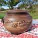 Handmade Ceramic Pot With Handles and Lid Red Clay Saucepan - Etsy