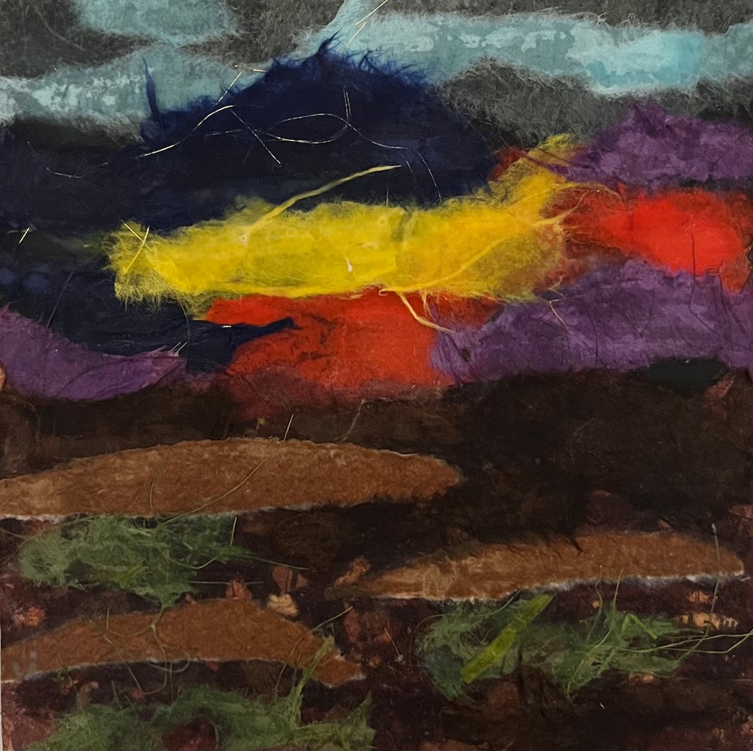 Sunset, Collage, Mixed Media, Unframed Artwork - Etsy