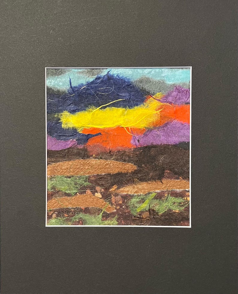 Sunset, Collage, Mixed Media, Unframed Artwork - Etsy