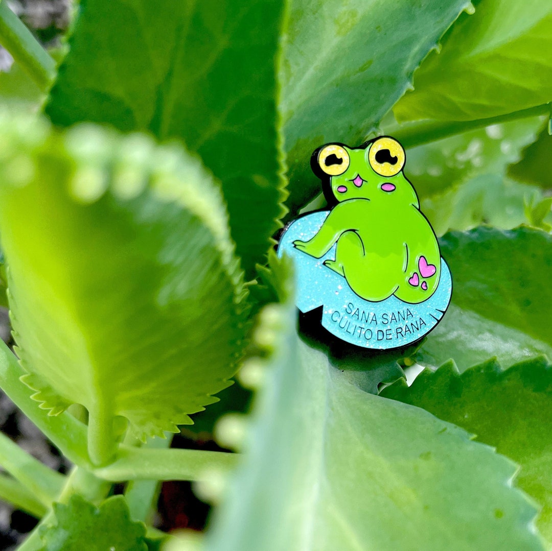 Sana Sana Culito De Rana Cartoon Lapel Pin, Kawaii Frog Soft Enamel Pin ...