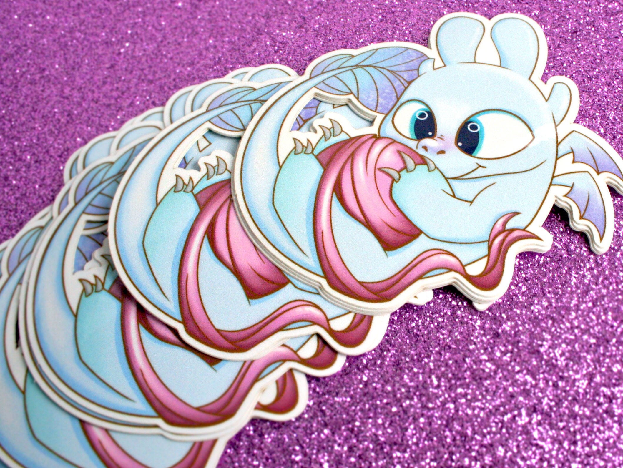 Baby Night Furry and Light Furry Stickers Htty-dragon Cute - Etsy