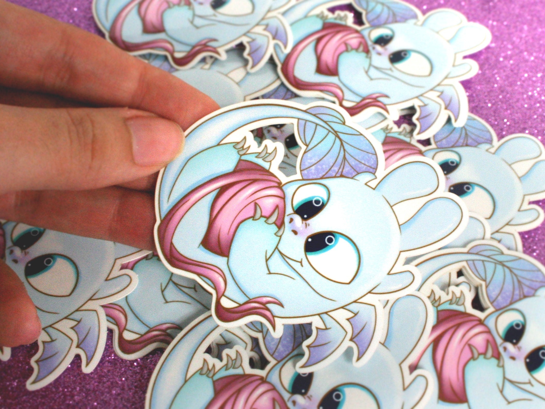 Baby Night Furry and Light Furry Stickers Htty-dragon Cute - Etsy