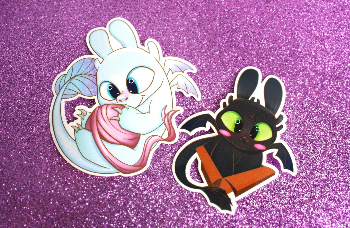 Baby Night Furry and Light Furry Stickers Htty-dragon Cute - Etsy