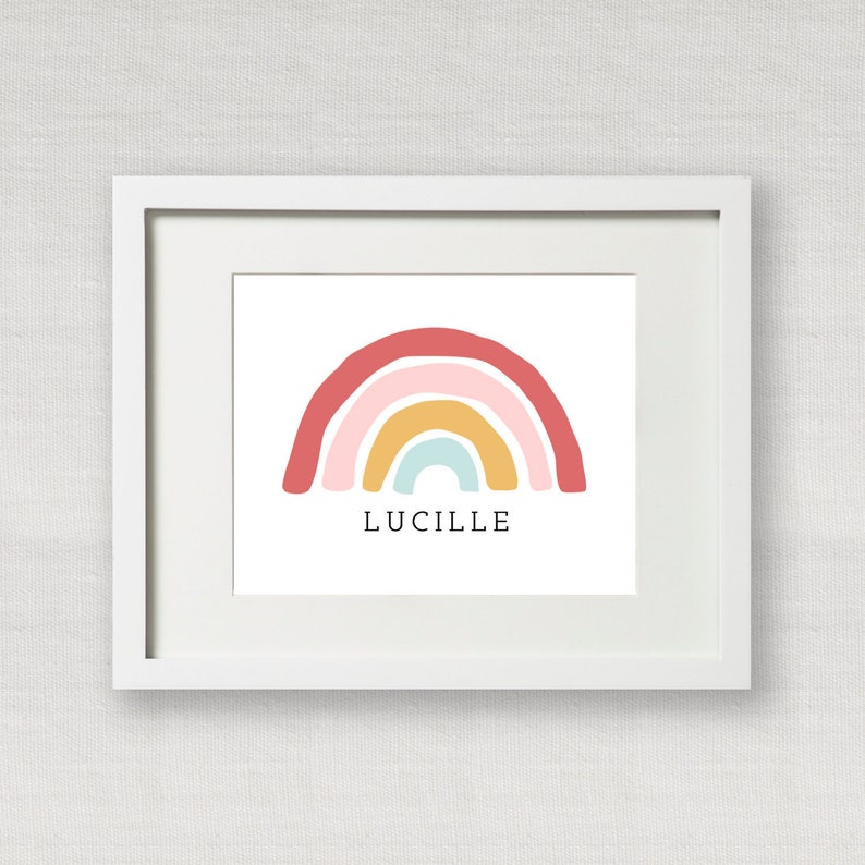 Rainbow Art Print - Personalized Rainbow Wall Art - Rainbow Birthday ...