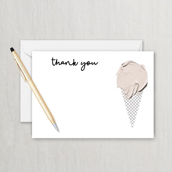 Ice Cream Thank you Card Instant Editable Digital Download | Etsy
