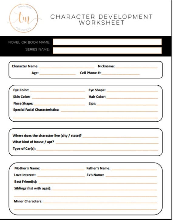 Character Development Worksheet Printable PDF For Writers Etsy Character Development Worksheet Printable PDF For Writers Etsy