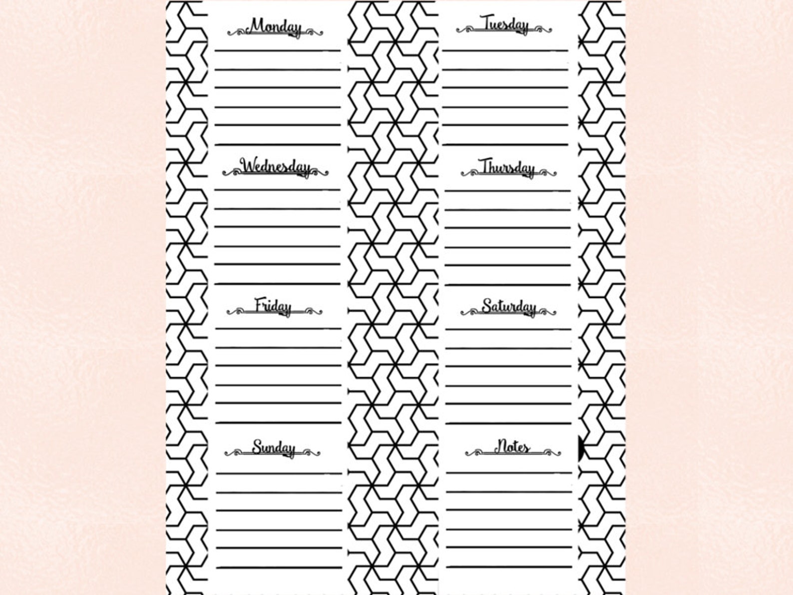 Coloring Weekly Planner Sheets - Etsy