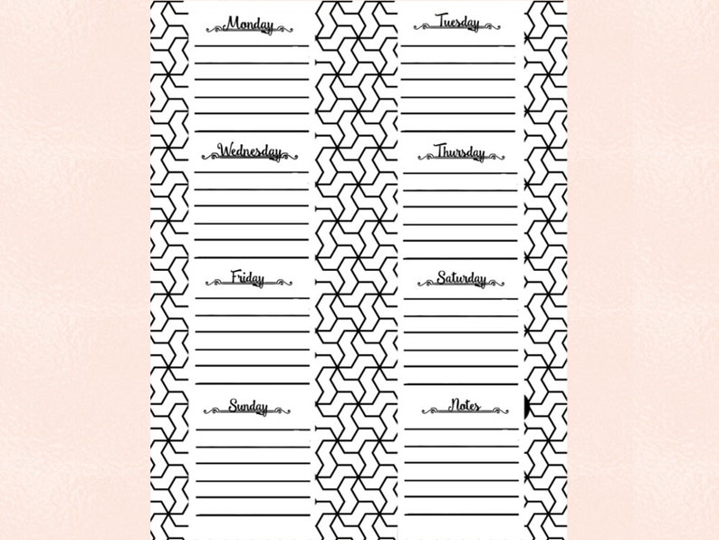 Coloring Weekly Planner Sheets - Etsy