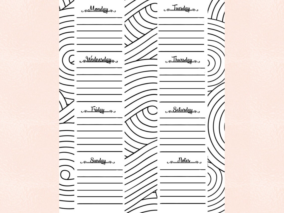 Coloring Weekly Planner Sheets - Etsy