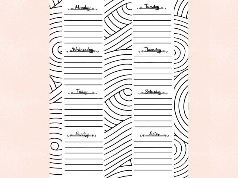 Coloring Weekly Planner Sheets - Etsy