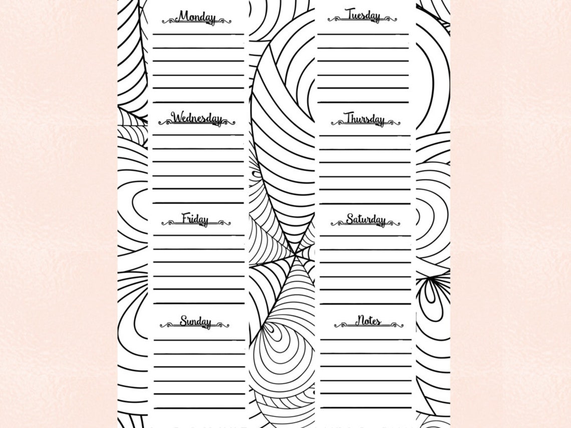 Coloring Weekly Planner Sheets - Etsy