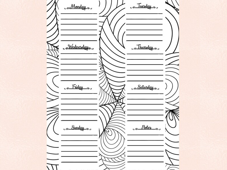 Coloring Weekly Planner Sheets - Etsy