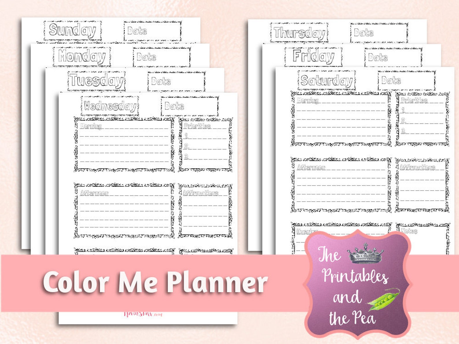 Coloring Page Planner - Etsy