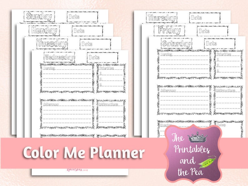 Coloring Page Planner - Etsy