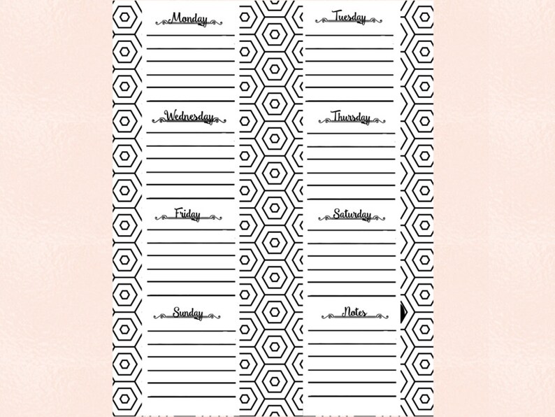 Coloring Weekly Planner Sheets - Etsy