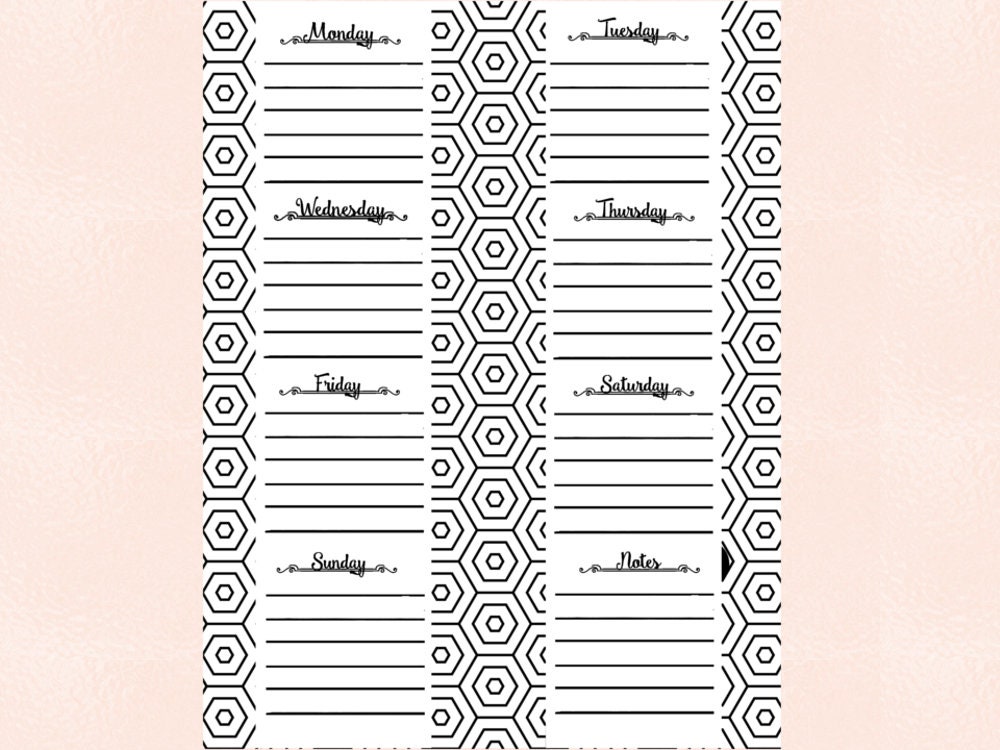 Coloring Weekly Planner Sheets - Etsy