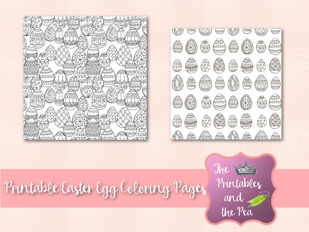 Printable Easter Egg Coloring Pages - Etsy