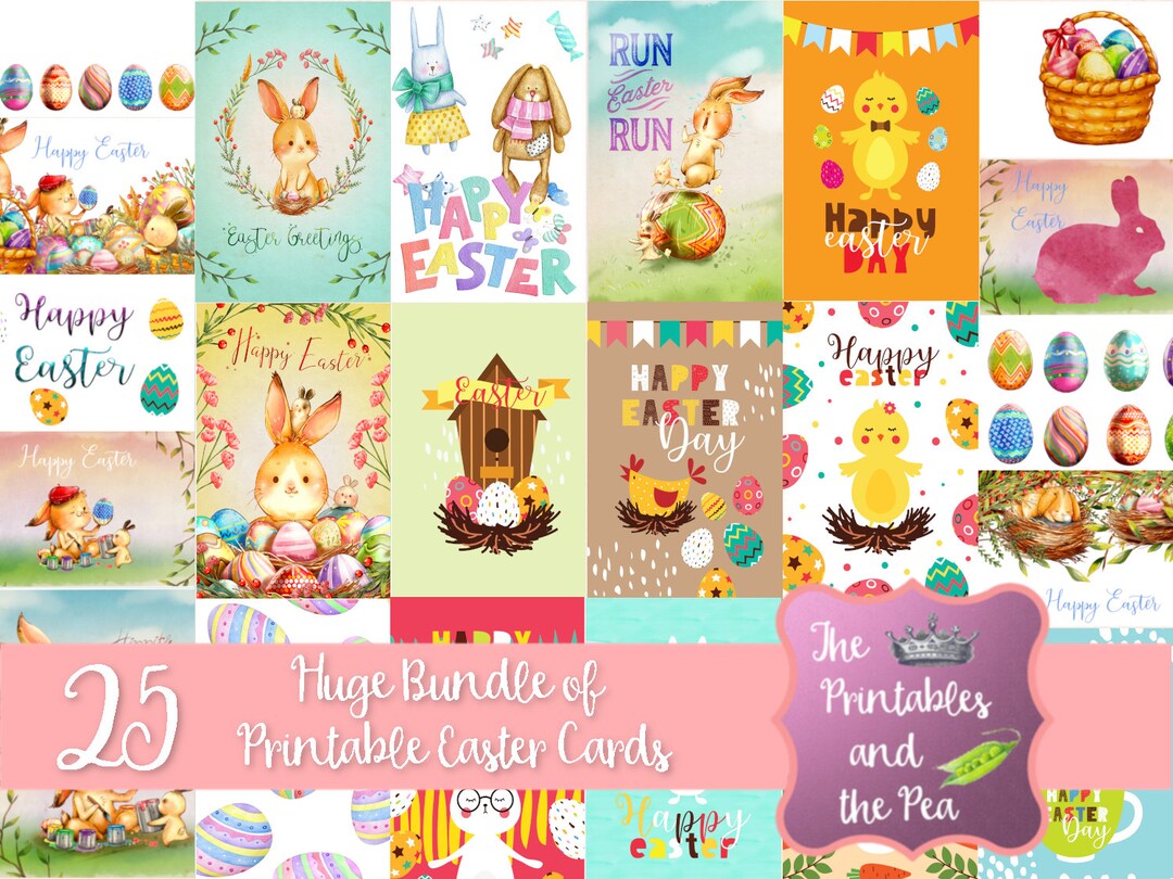 25 Printable Easter Cards - Etsy