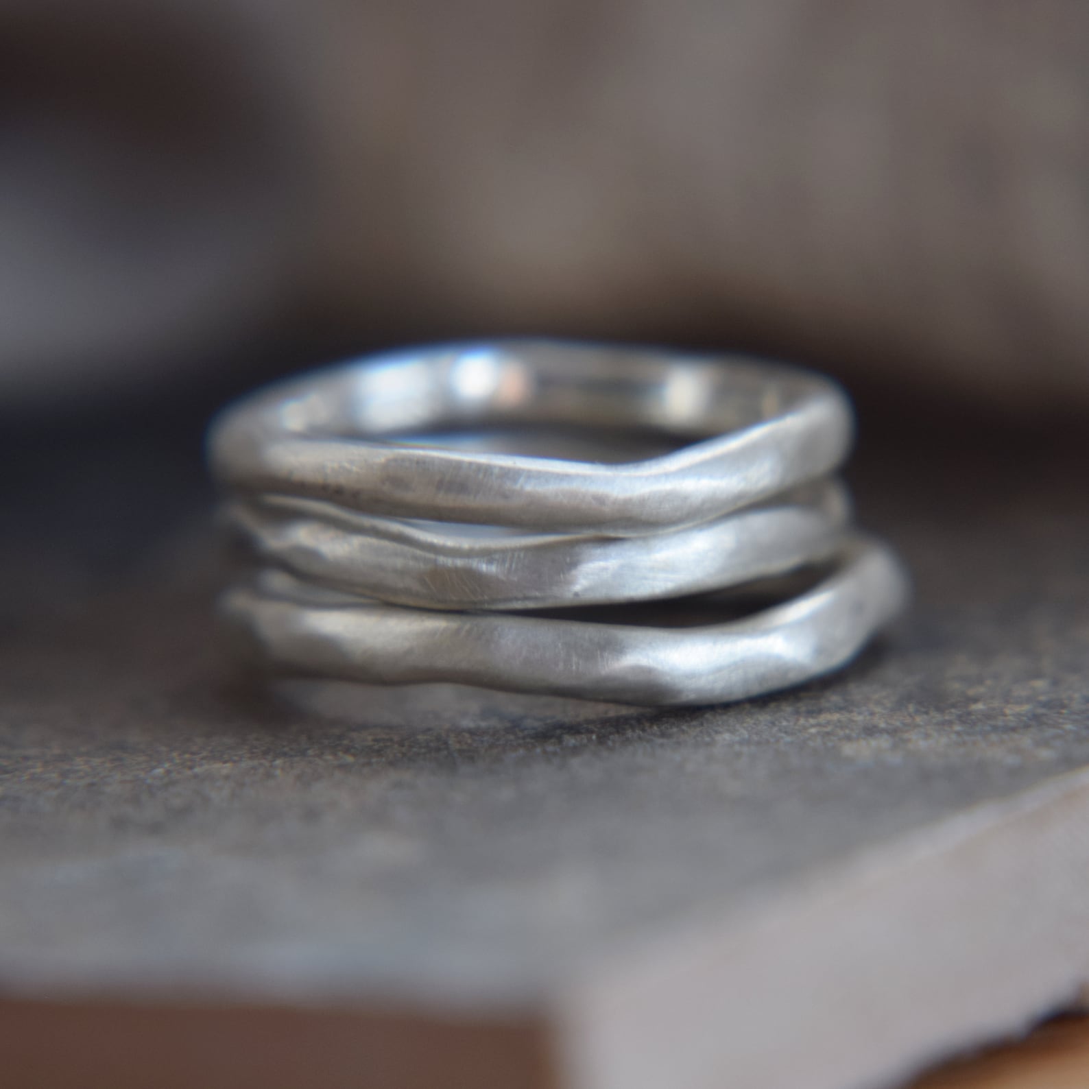 Organic Matt Textured Silver Unisex Wedding Ring - Etsy