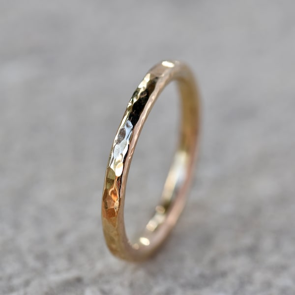 9ct Gold Wedding Ring, Rustic Textured Ring, Sand Cast Solid Gold Ring ...