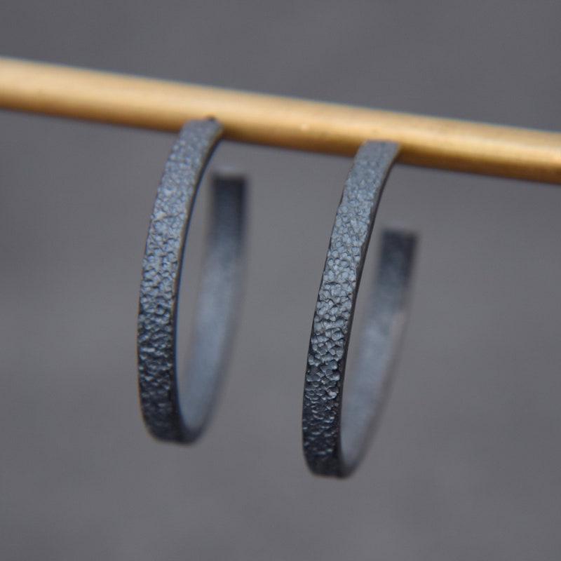 Black Hoop Earrings - Etsy