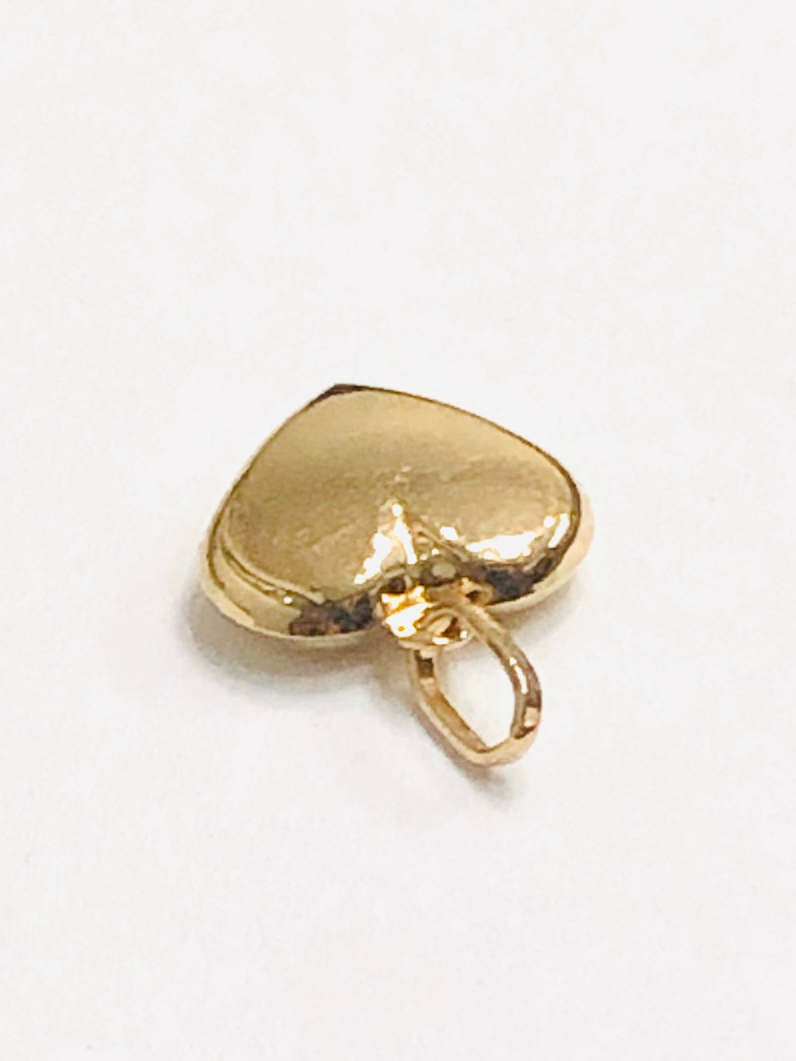 14KT Gold Heart Charm 6mm 10mm Puffed Heart Charm Small - Etsy