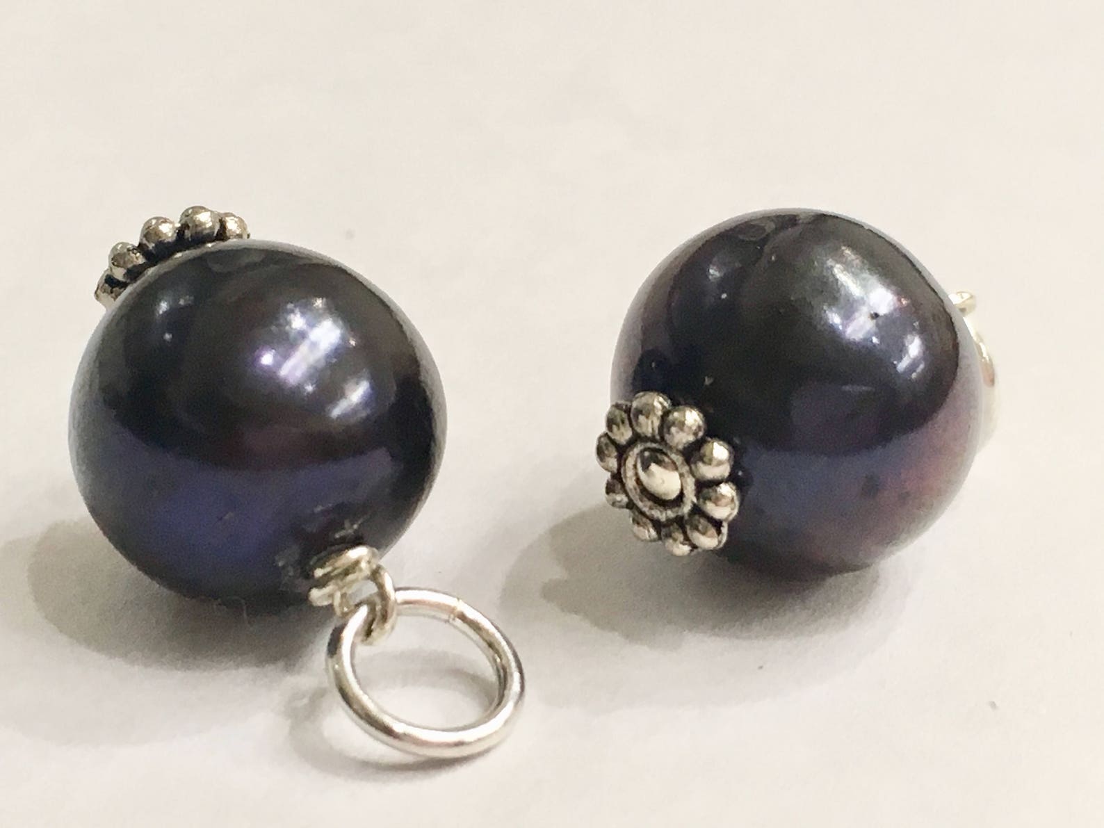 925 Sterling Silver Freshwater Pearl Blueberry Charm for - Etsy