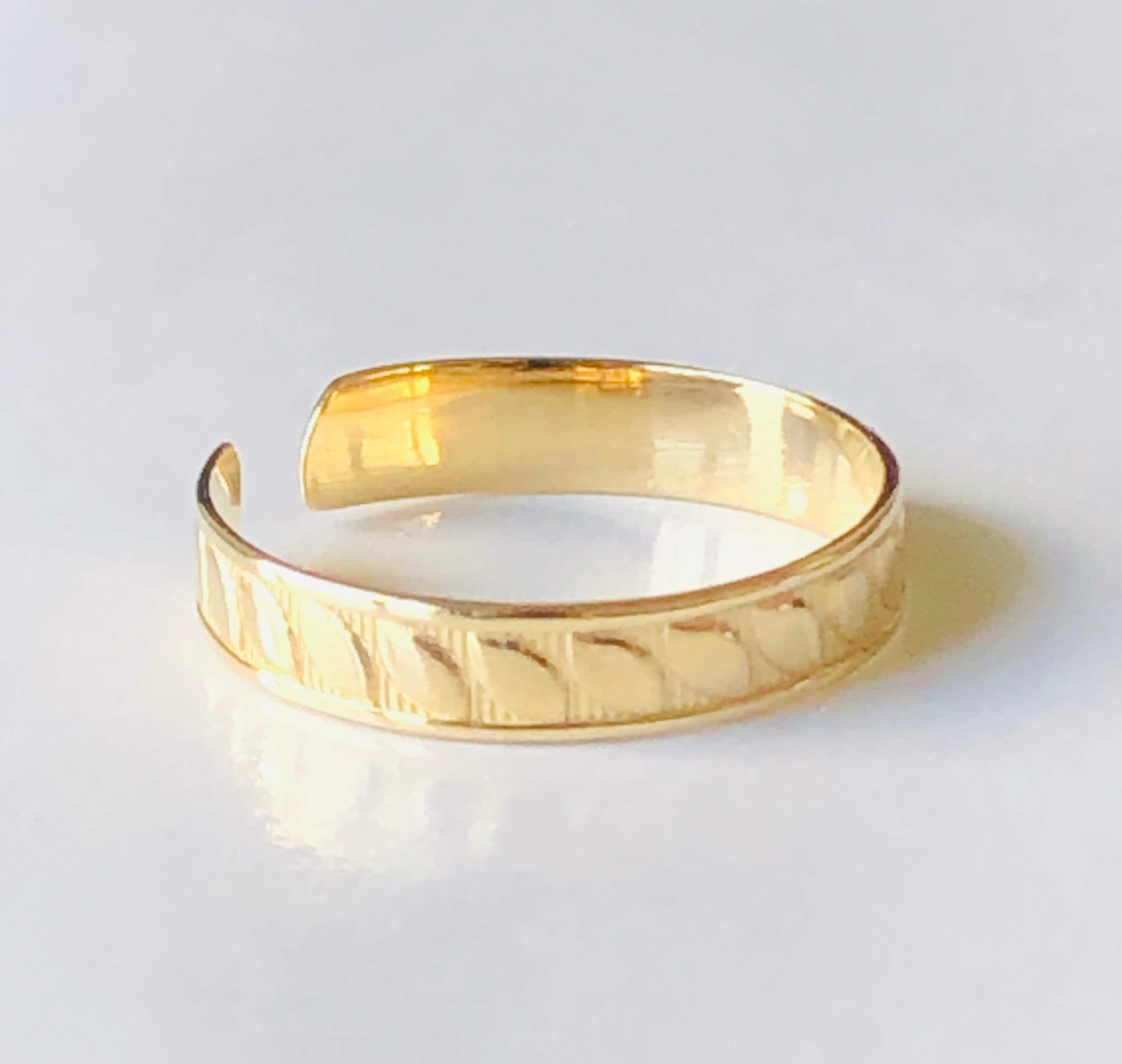 Solid 14KT Yellow Gold Toe Ring Leaf Toe Ring Real Gold Toe | Etsy