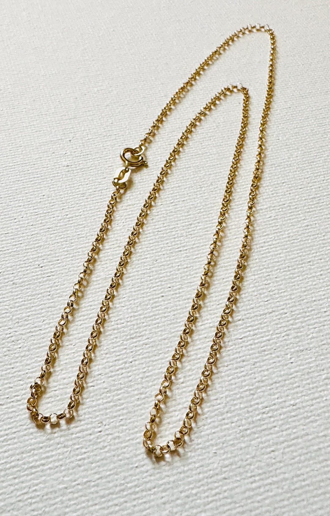 14K Yellow Gold Rolo Chain, Fine Gold Chain With Spring Ring Clasp ...