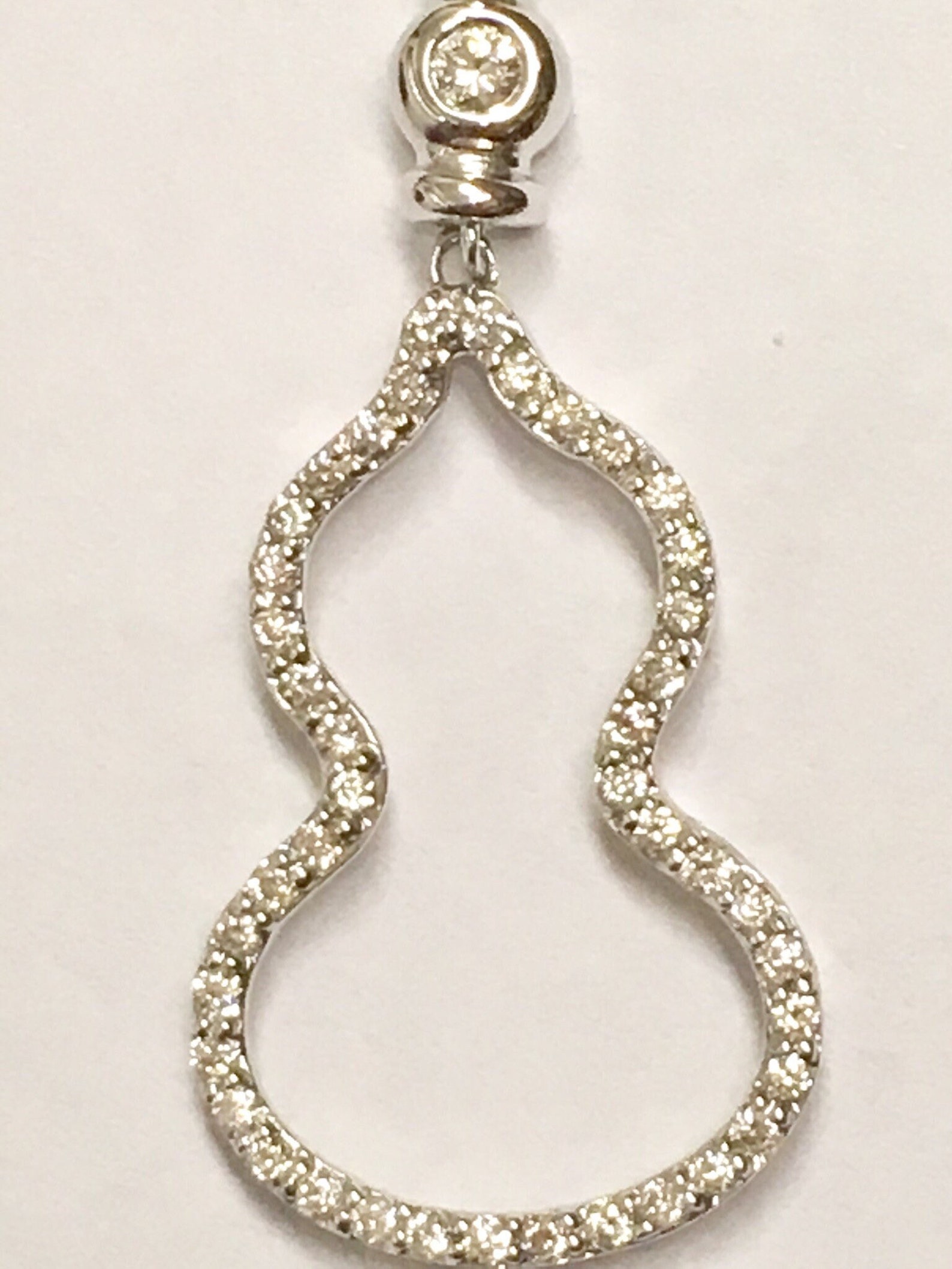 White Gold Diamond Pendant Solid 18K White Gold Genuine - Etsy