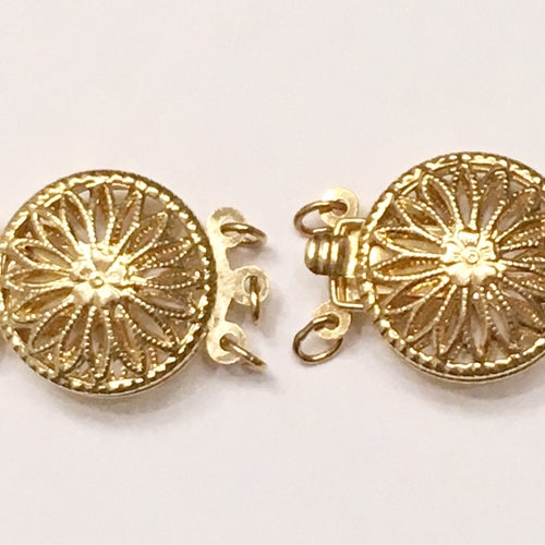 14k Solid Gold Fishhook Filigree Clasp for Pearl or Other Bead - Etsy