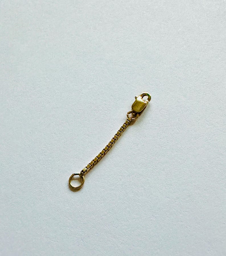 14K Gold Chain Extender With Spring Ring Clasp, Solid Gold 0.9mm Box ...
