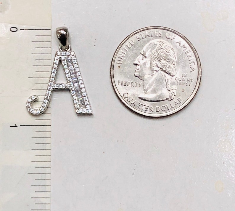 925 Sterling Silver Initial Necklace Large Initial Pendant - Etsy