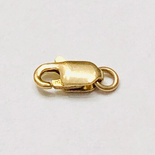 14K Yellow Solid Gold Oval Lobster Clasp Gold Clasp Lobster - Etsy