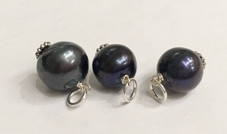925 Sterling Silver Freshwater Pearl Blueberry Charm for - Etsy