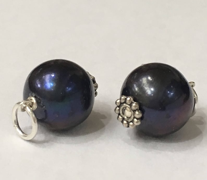 925 Sterling Silver Freshwater Pearl Blueberry Charm for - Etsy