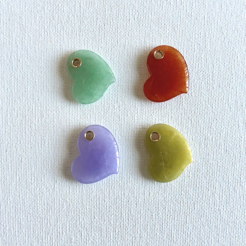 Vintage Red Jade Heart - Etsy