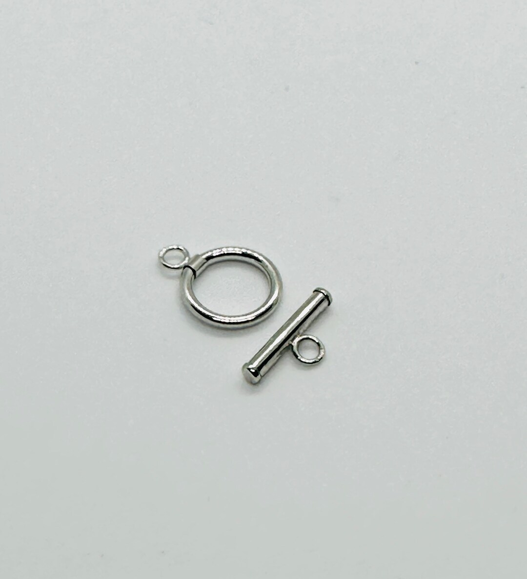 14KT White Gold Toggle Clasp, 10mm Round Toggle Clasp, Real Gold Clasp ...