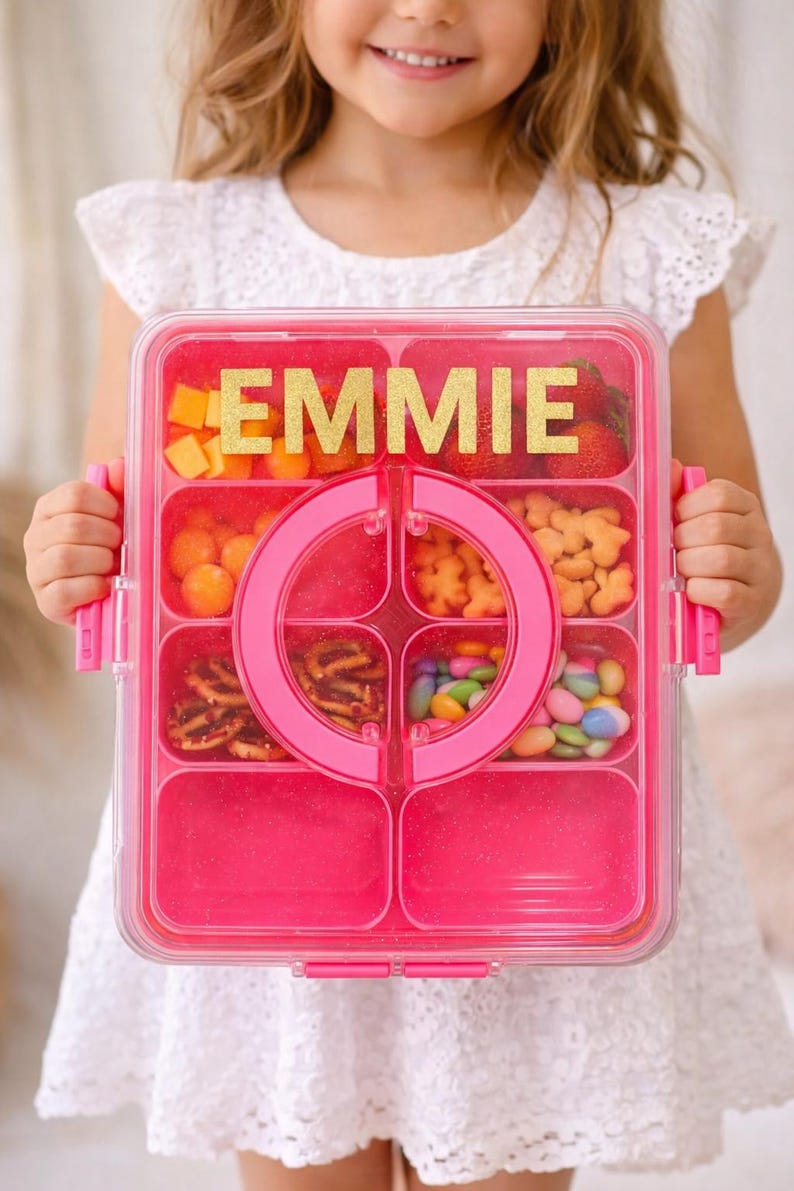 Personalized Snackle Box Removable Compartment Snack Container for ...
