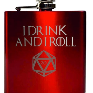 I Drink and I Roll 20 Hip Flask - D20 Dungeons and Dragons | Got ...