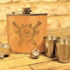 DND Engraved Hip Flask | Choice of Colours & Designs | Table Top Gaming ...
