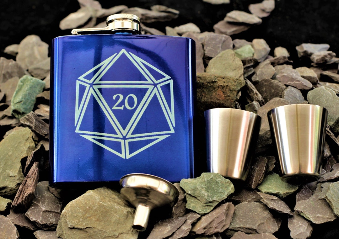 D20 Hip Flask Set, RPG Gift, Dungeons and Dragons, Dnd Gift, Tabletop ...