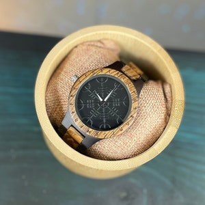Norse Viking Style Wooden Watch Personalised Viking Watch Viking Gift ...